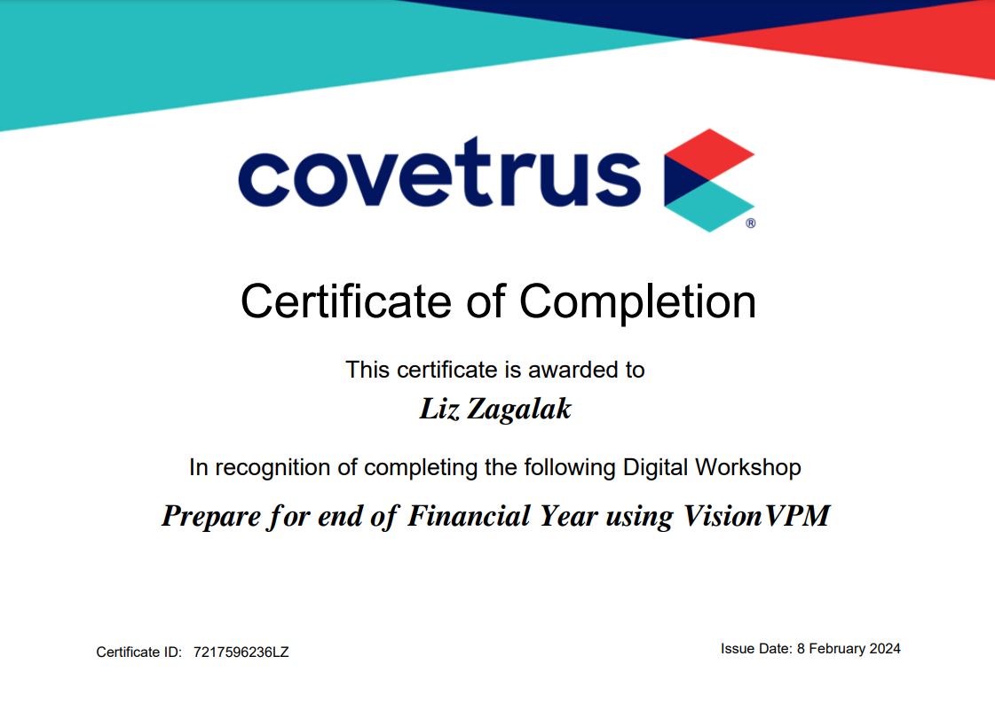 Prepare for end of Financial Year using VisionVPM - Digital Workshop